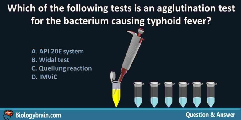 Which of the following tests is an agglutination test for the bacterium ...